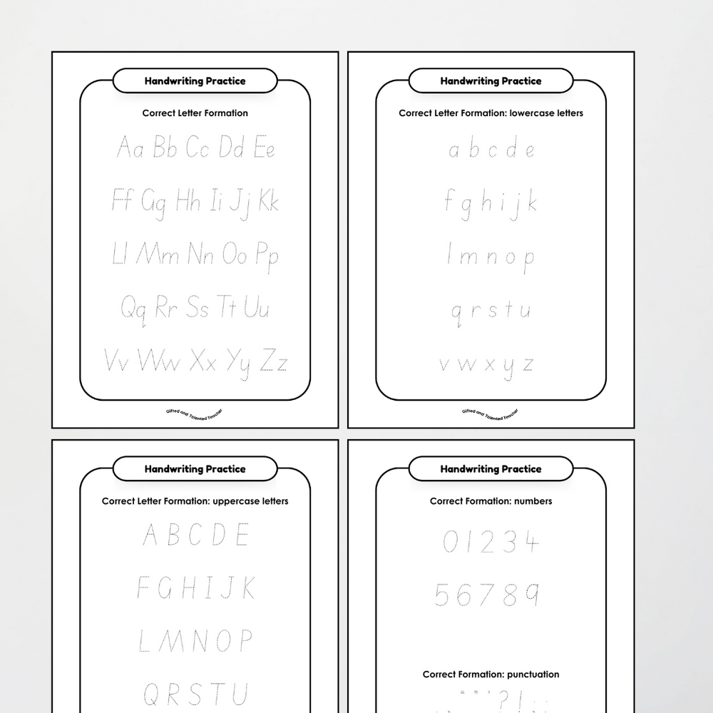 South Australian Print Font Handwriting Tracing Mats - Rainbow | Gifted ...