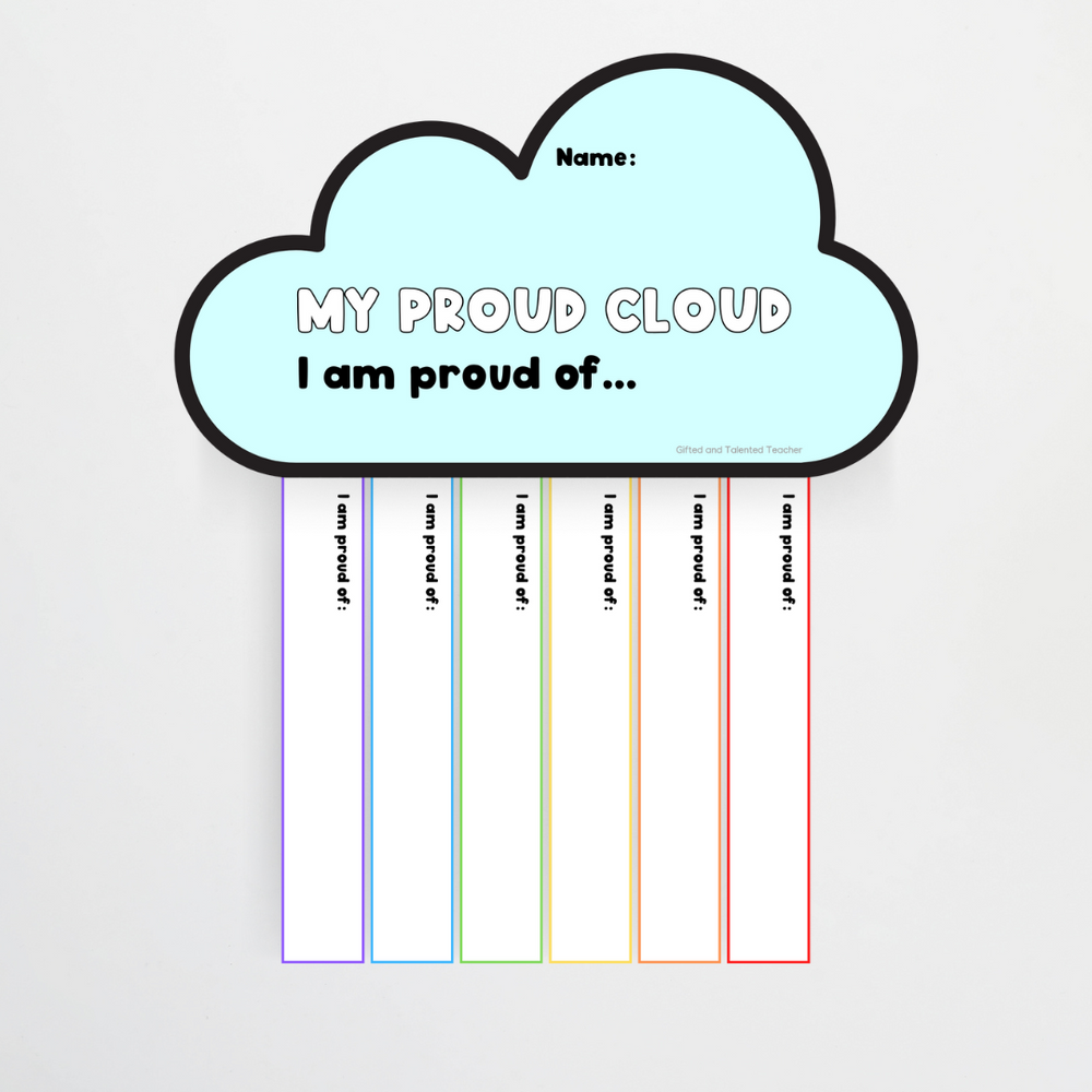 Proud Cloud: Reflection Resource - Rainbow Classroom Decor | Gifted and ...