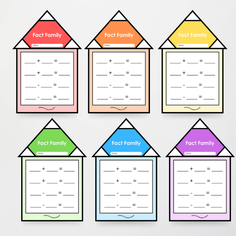 Fact Families Houses | Gifted and Talented Teacher - Teacher Resources ...