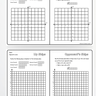 Battleships: Cartesian plane and Coordinate plane | Gifted and Talented ...