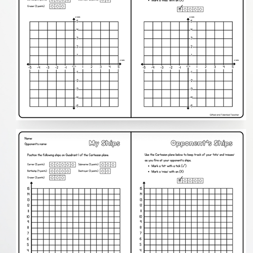 Battleships: Cartesian plane and Coordinate plane | Teacher Resources