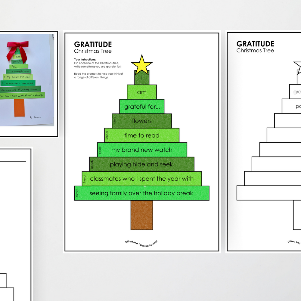 Gratitude Christmas Tree: templates OR craft activity | Gifted and ...