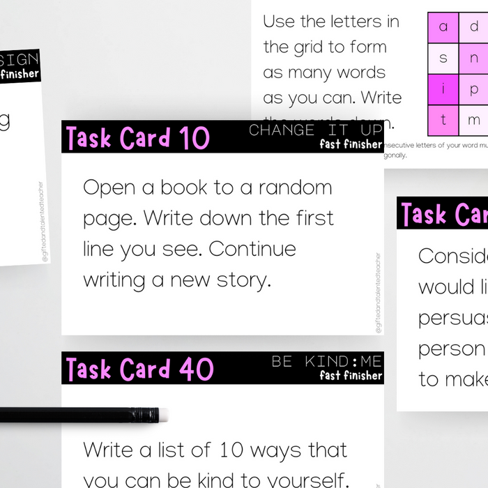 Fast Finisher Tasks: English Skills | Gifted and Talented Teacher ...