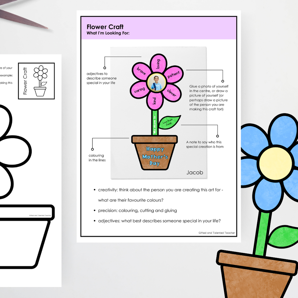 Mother's Day Flower Craft | Gifted and Talented Teacher - Teacher ...