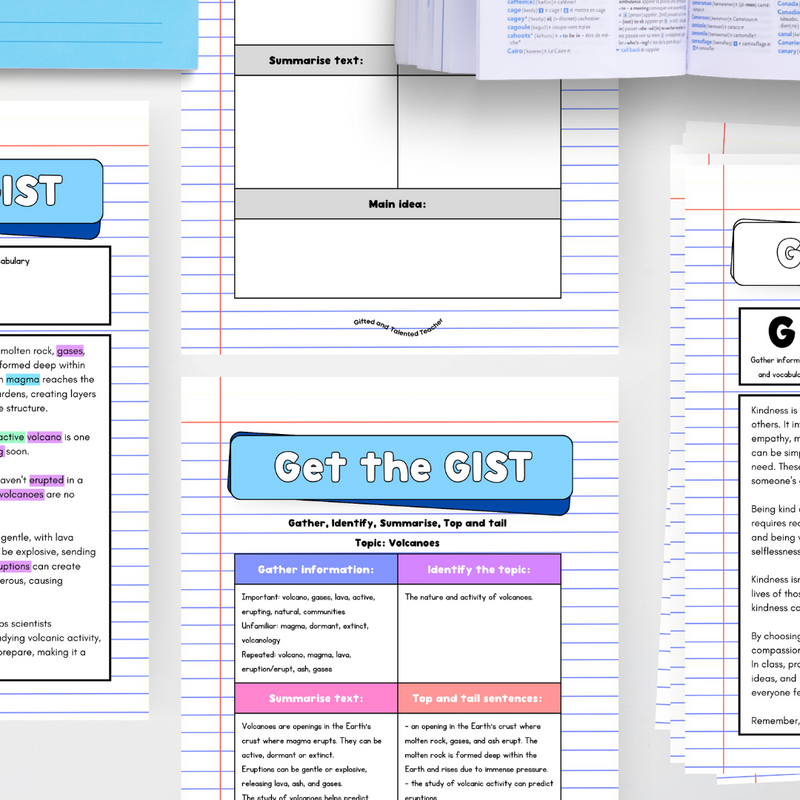 Get the GIST: Finding the Main Idea | Gifted and Talented Teacher ...