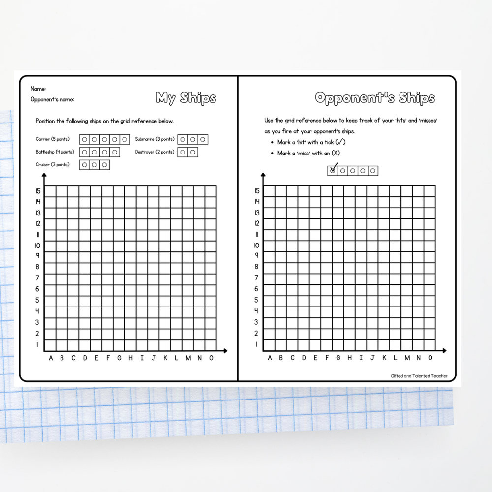 Battleships: Grid References | Printable Teacher Activities