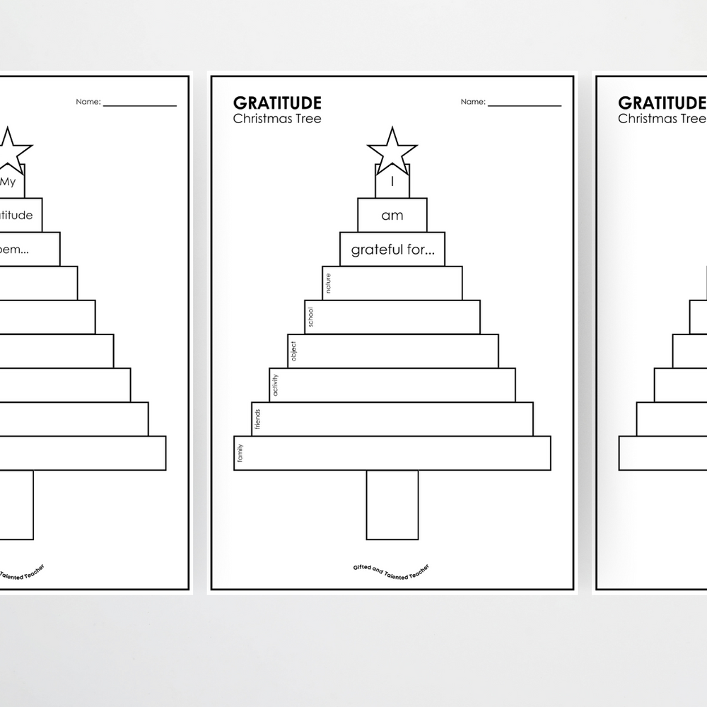 Gratitude Christmas Tree: templates OR craft activity | Gifted and ...