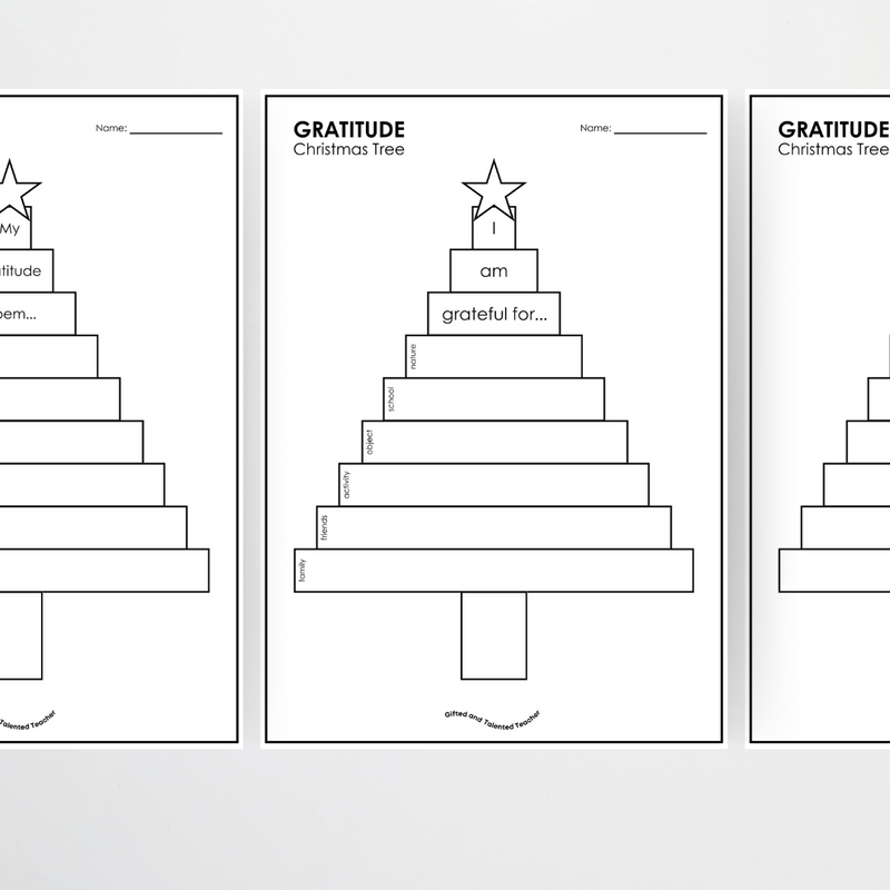 Gratitude Christmas Tree: templates OR craft activity Teacher Resource