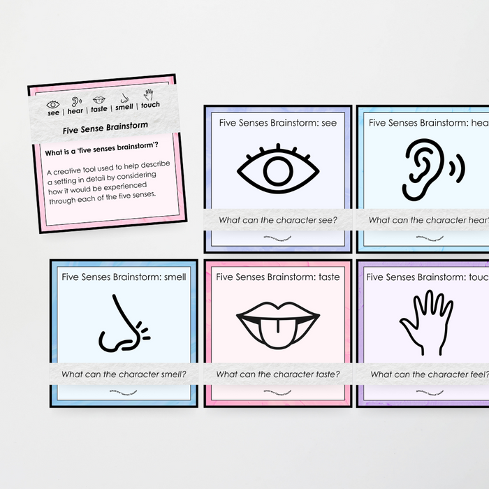5 Sense Brainstorm: Posters - Pretty in Pastel Classroom Decor | Gifted ...