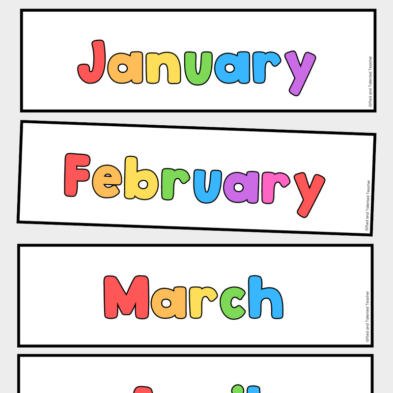 Calendars | Gifted and Talented Teacher - Teacher Resources & Classroom ...