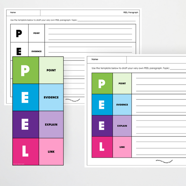 PEEL Paragraph Structure Template | Gifted and Talented Teacher ...