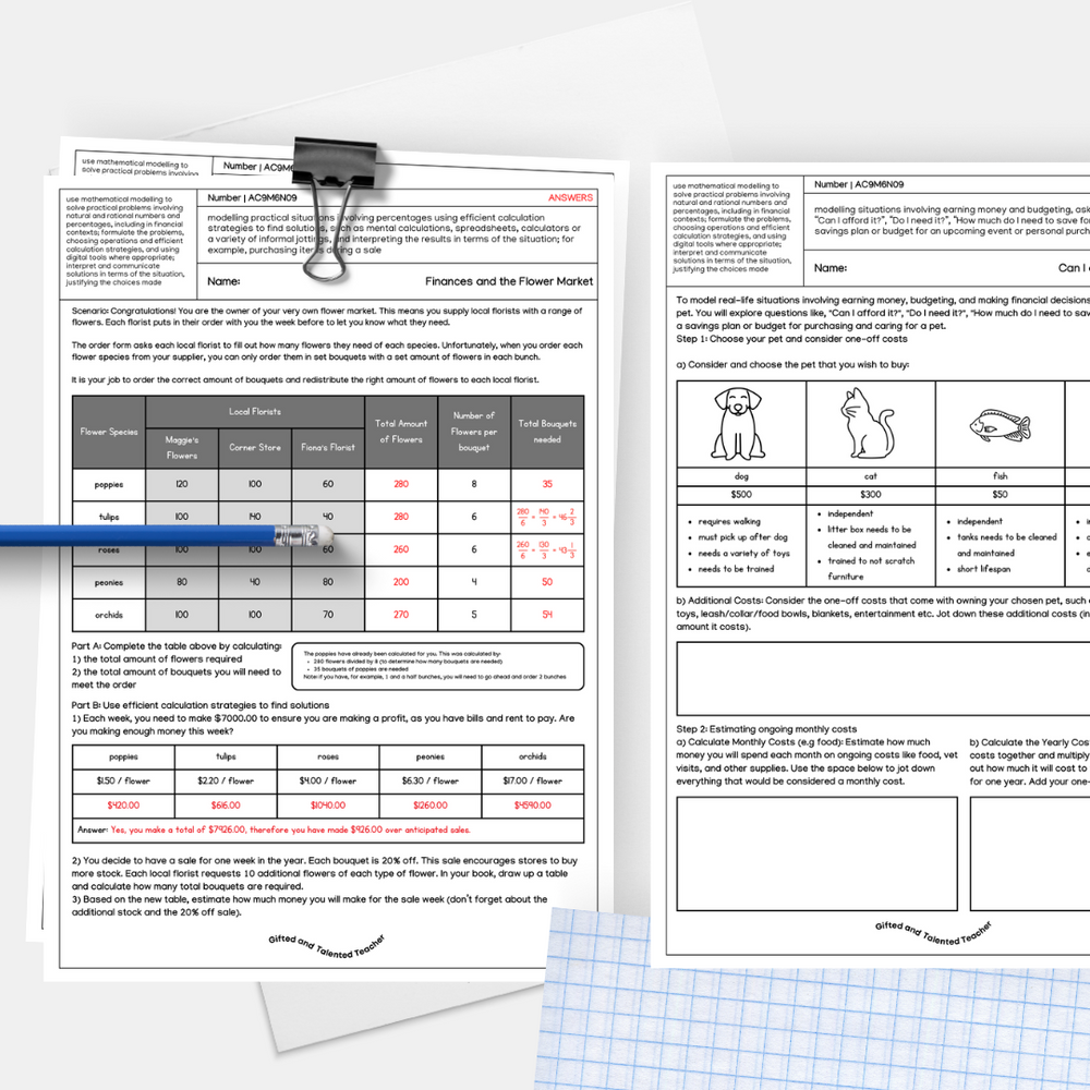 Number Bundle - Year 6 Australian Curriculum | Gifted and Talented ...