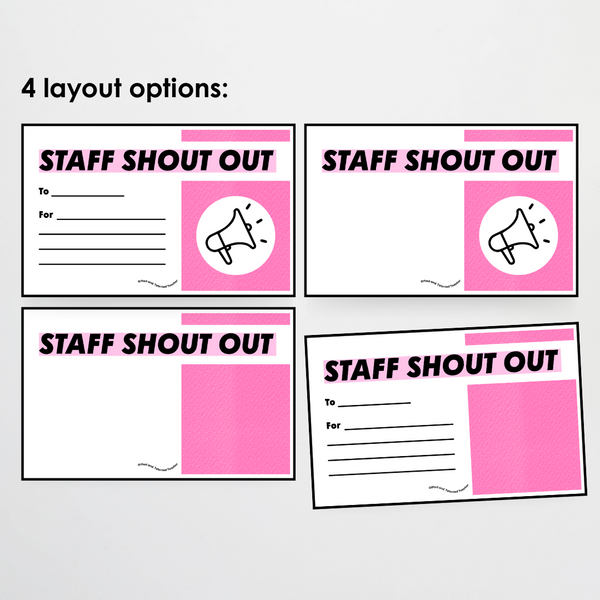 Staff Shout Out Bulletin Board: Template - Rainbow Classroom Decor