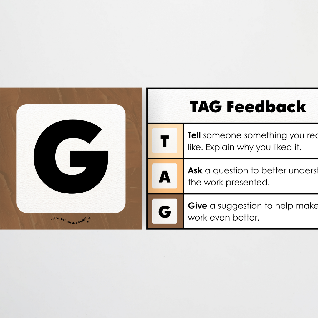TAG Peer Feedback - Neutral Classroom Decor | Teaching Resources