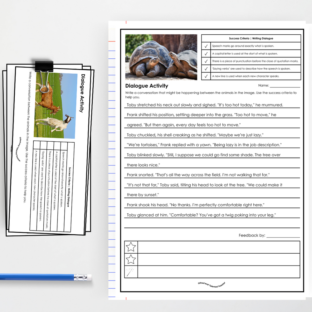 Dialogue Activity - Direct Speech Bundle | Gifted and Talented Teacher ...