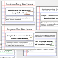 Sentence Posters: Sentence Types and Sentence Structure | Gifted and ...