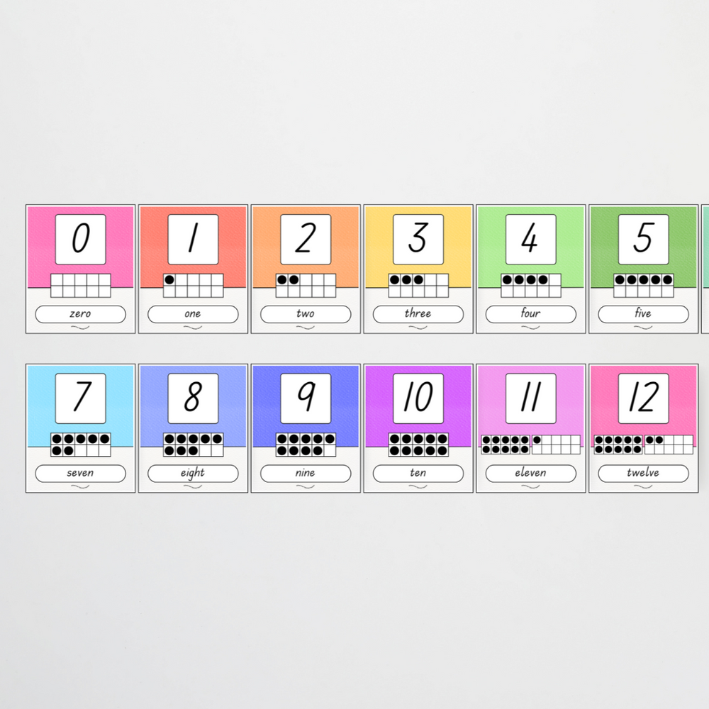 Ten Frames Number Posters - Radiant Rainbow Classroom Decor