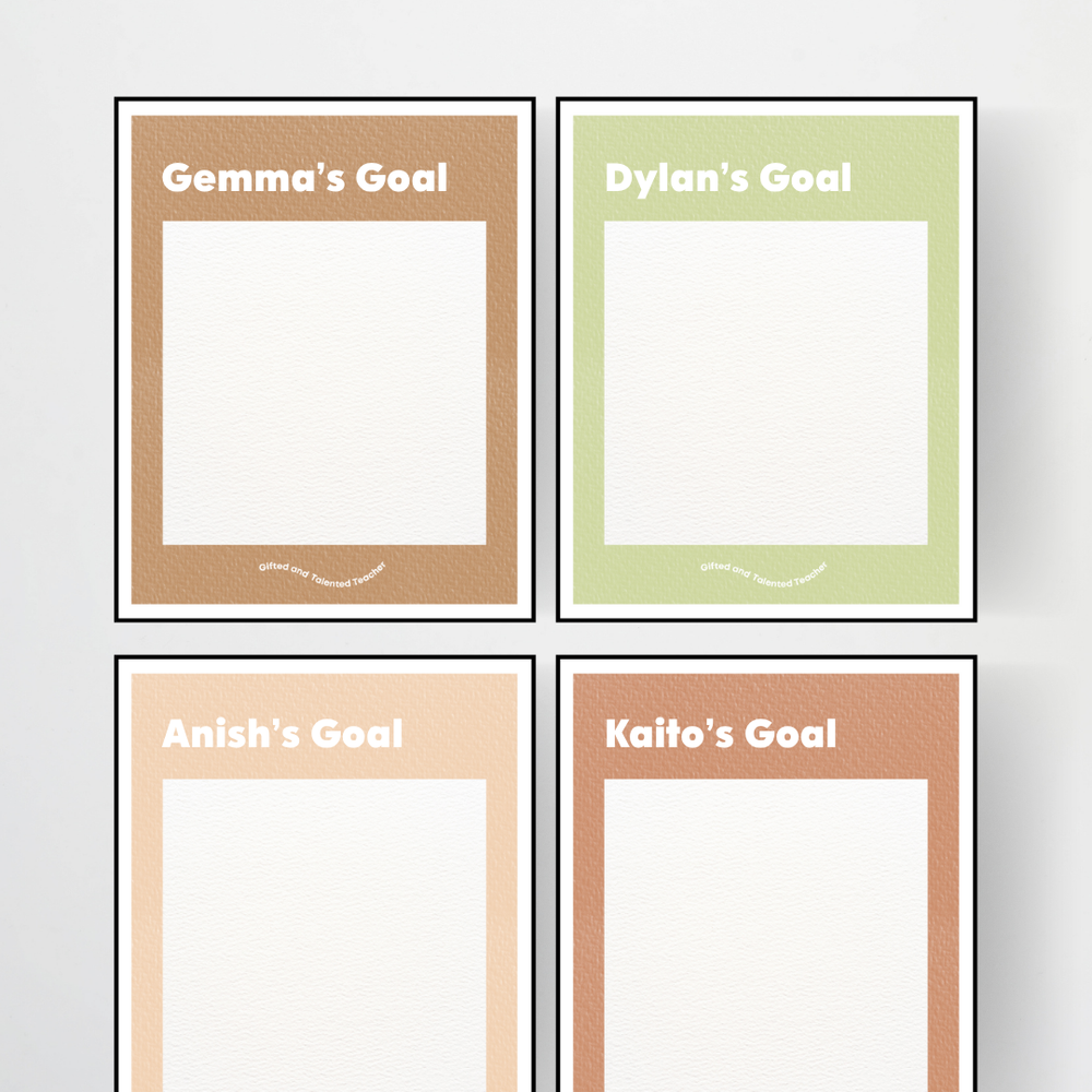 Goal Setting Template: 1 Goal - Woodland Classroom Decor