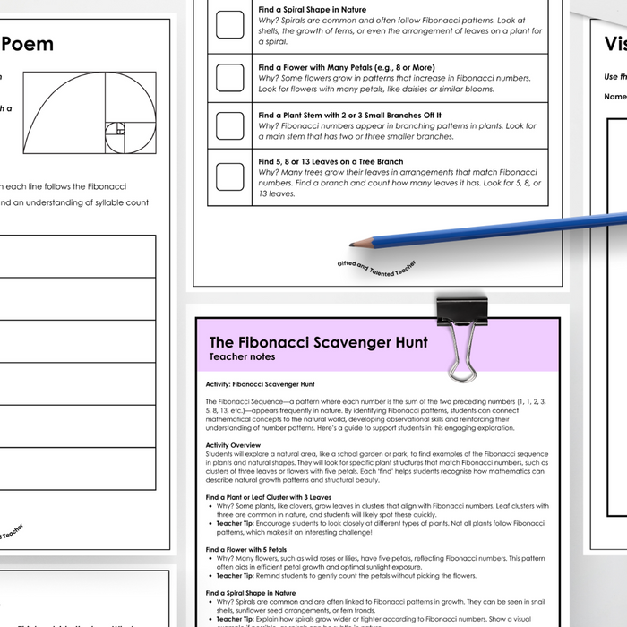 Fibonacci Day - Poem Activity | Gifted and Talented Teacher - Teacher ...