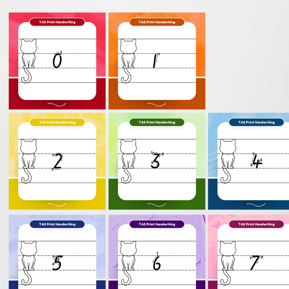 Tasmanian Print Font: Cat Dotted Thirds Lined Handwriting Posters ...