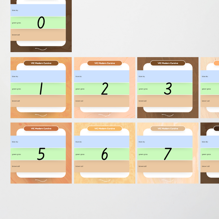 Victorian Modern Cursive Font: Sky, Grass, Soil Handwriting Posters ...