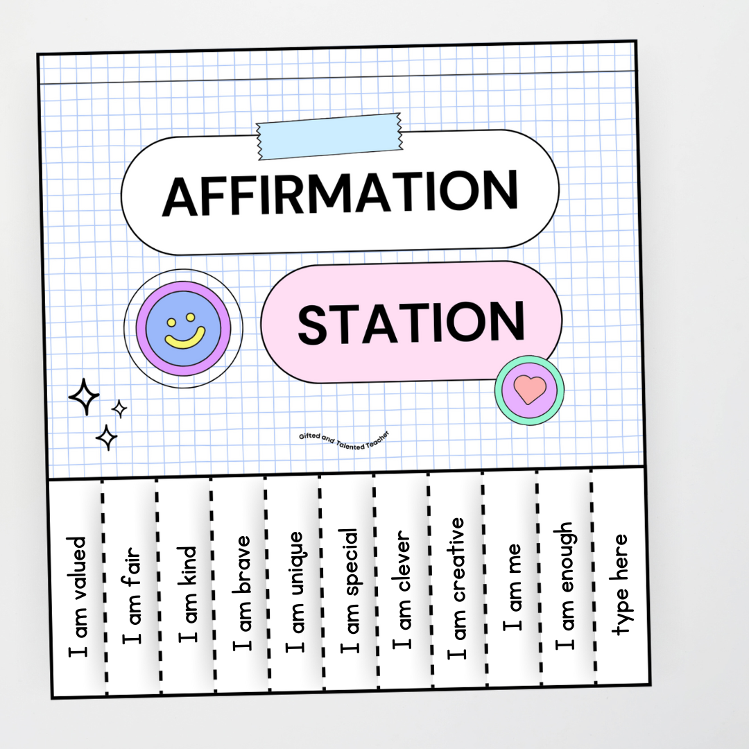 Affirmation Station - School Doodles Classroom Decor | Gifted and ...