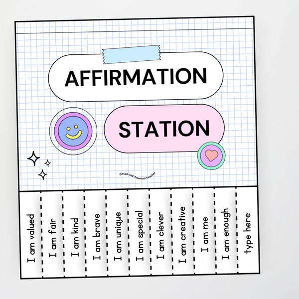 Affirmation Station - School Doodles Classroom Decor | Gifted and ...