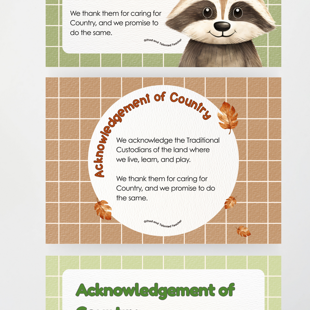 Acknowledgement of Country - Woodland Classroom Decor | Gifted and ...