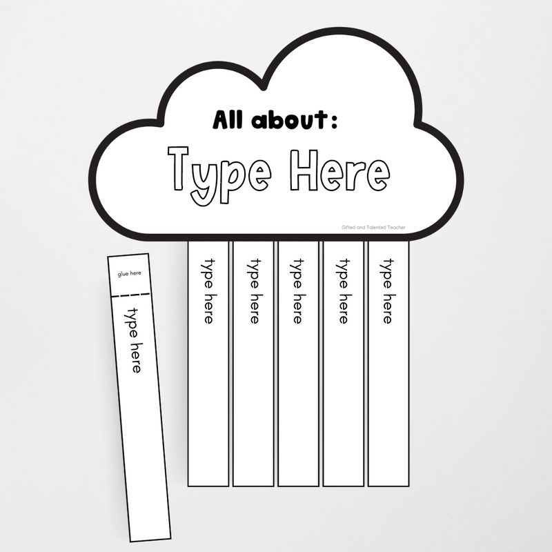 Back to School All About Me: Clouds - Lower Grades | Gifted and ...