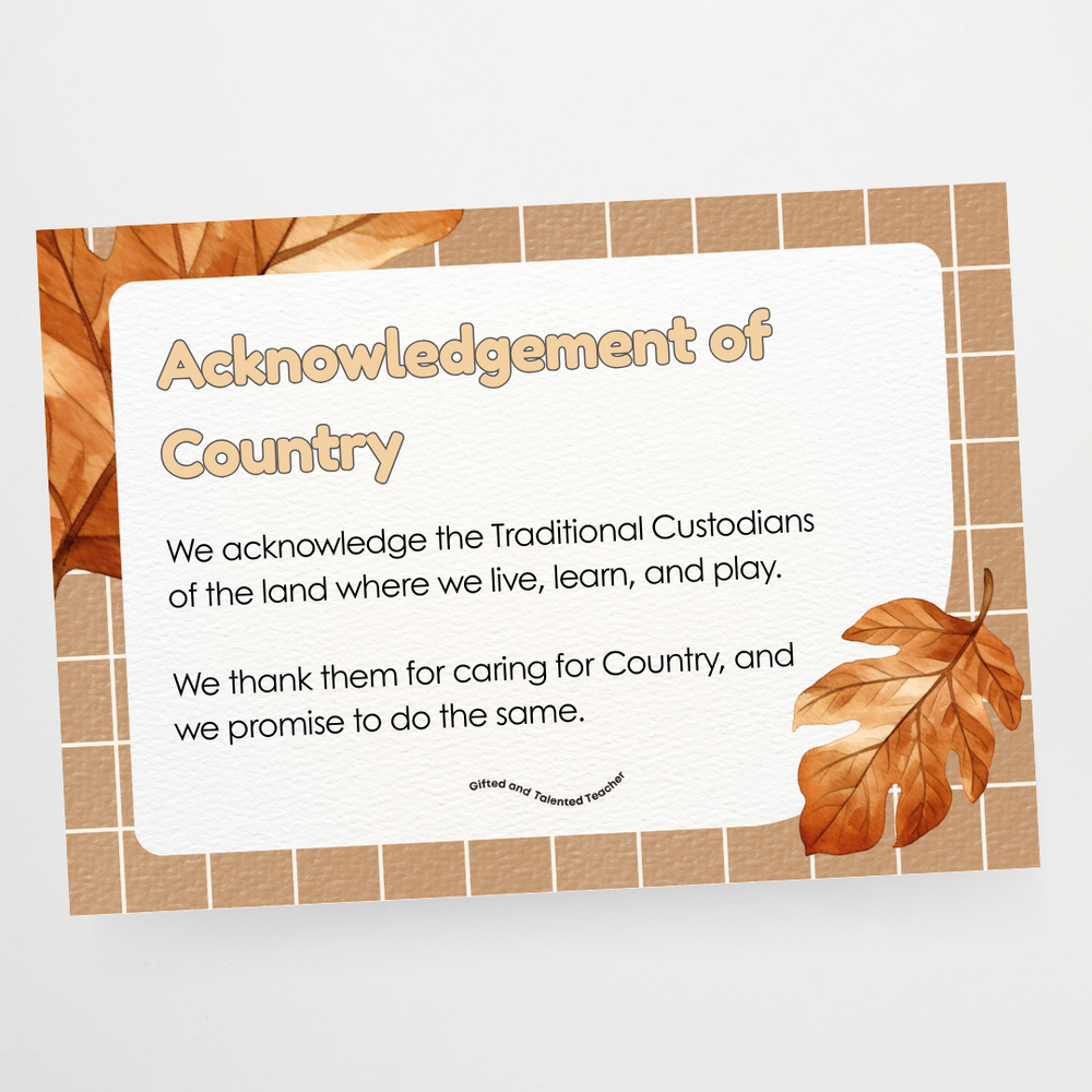 Acknowledgement of Country - Woodland Classroom Decor Teacher Resource