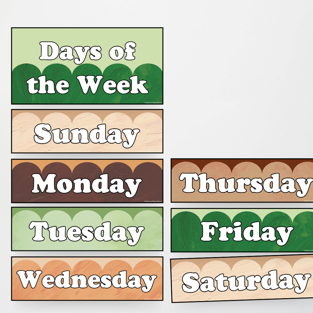 Days of the Week - Woodland Classroom Decor