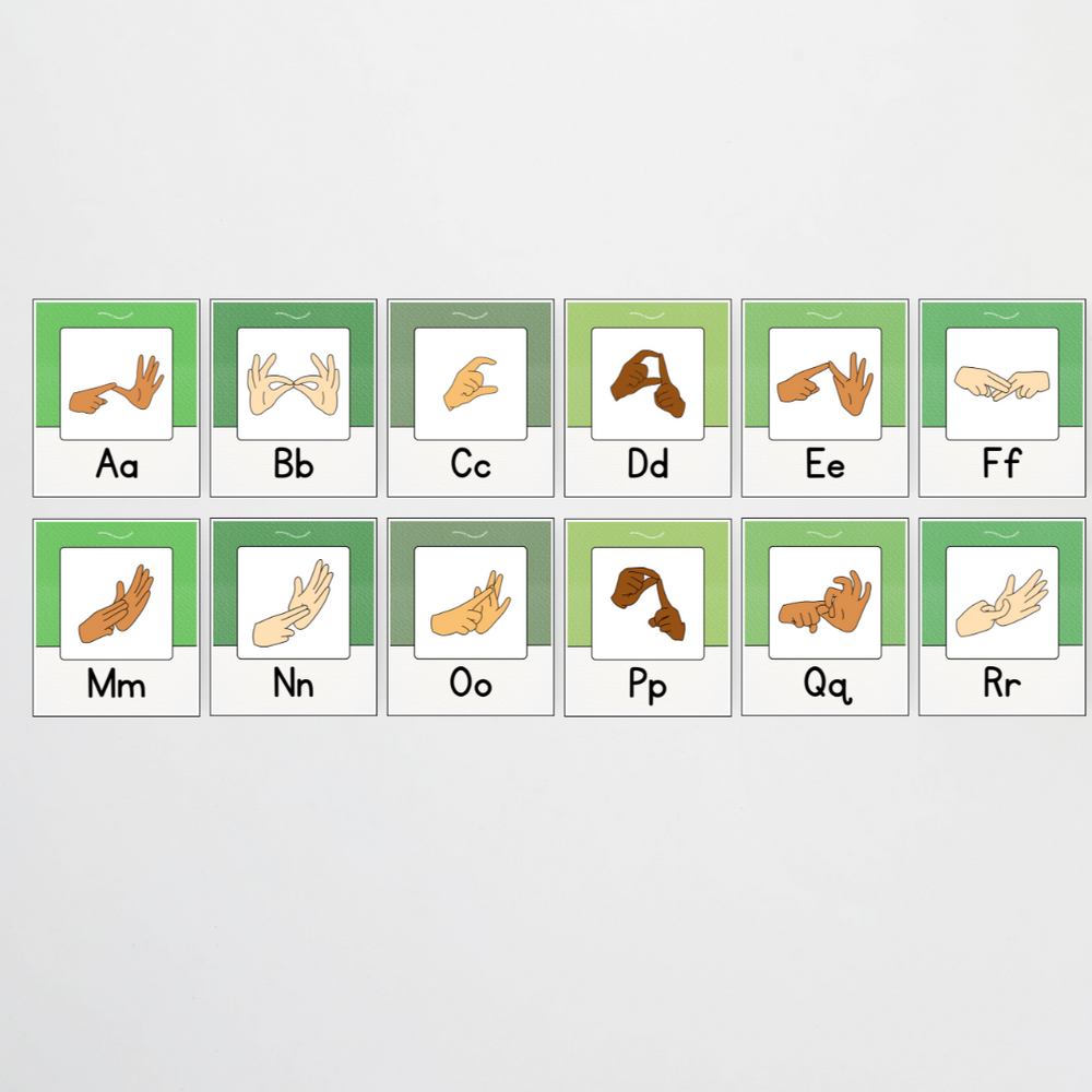 Auslan Alphabet Posters - Leafy Greens Classroom Decor