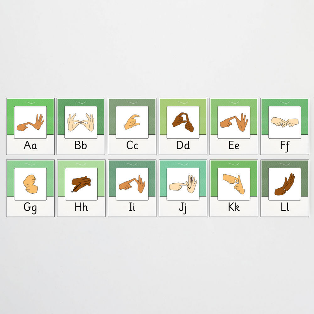 Auslan Alphabet Posters - Leafy Greens Classroom Decor