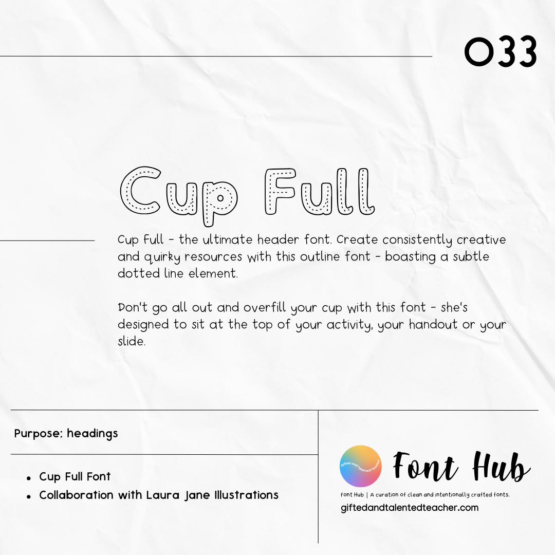 Cup Full - GT Font x Laura Jane Illustrations | Gifted and Talented ...