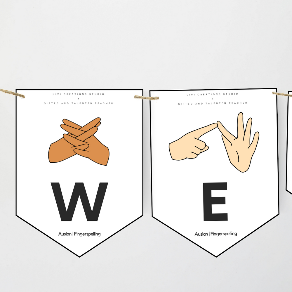 Livi Creations Studio: Auslan Alphabet Bunting - Auslan Classroom Decor ...
