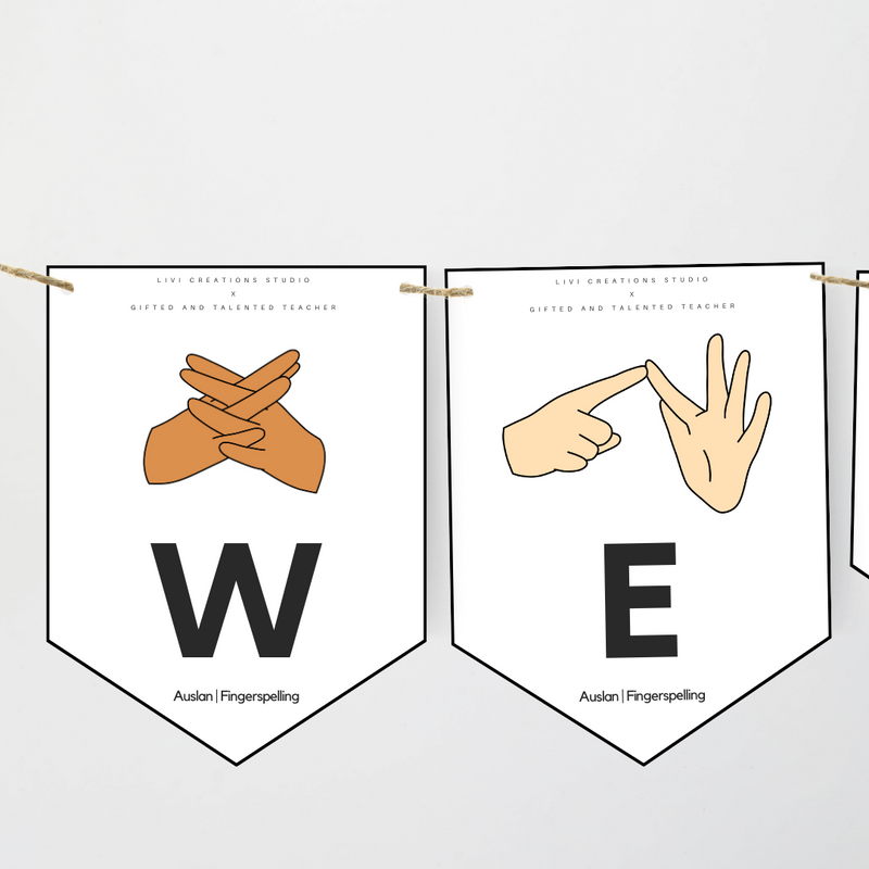 Livi Creations: Auslan Alphabet Bunting - Auslan Classroom Decor