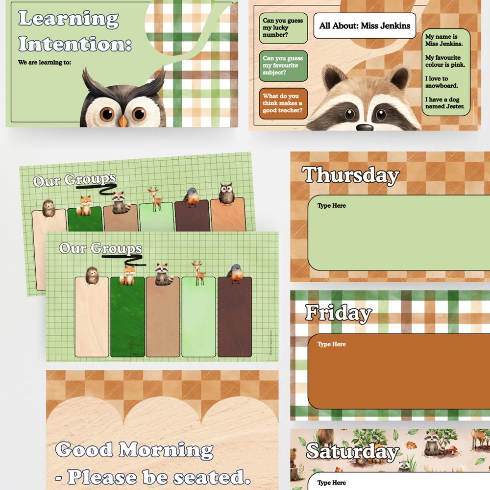 Digital Slides - Woodland Classroom Decor | Gifted and Talented Teacher ...
