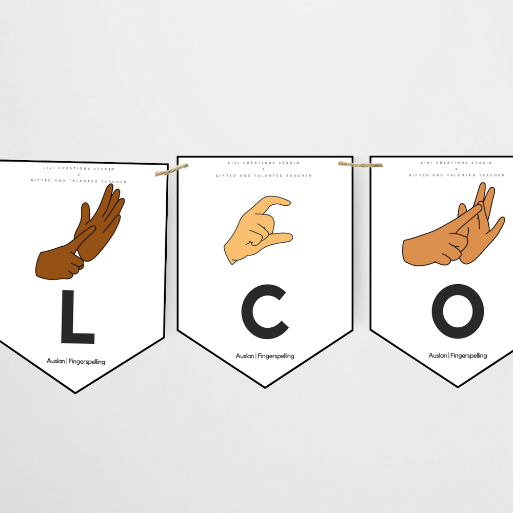 Livi Creations Studio: Auslan Alphabet Bunting - Auslan Classroom Decor ...