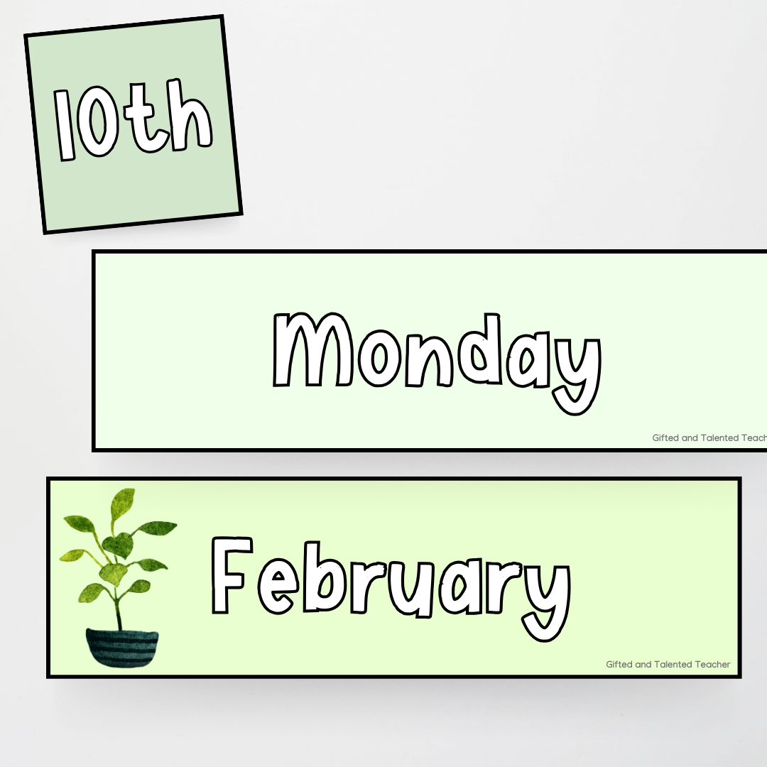 Flip Calendar - Boho Botanical Classroom Decor