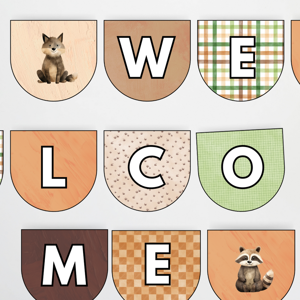 Alphabet Flags - Woodland Classroom Decor | Teaching Resources