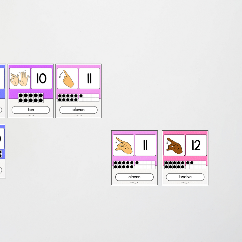 Auslan Ten Frames Number Posters - Rainbow Classroom Decor | Gifted and ...