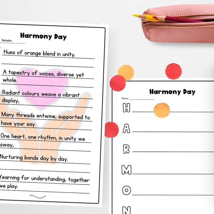 Harmony Day and Harmony Week: Acrostic Poem (Templates and Slides)