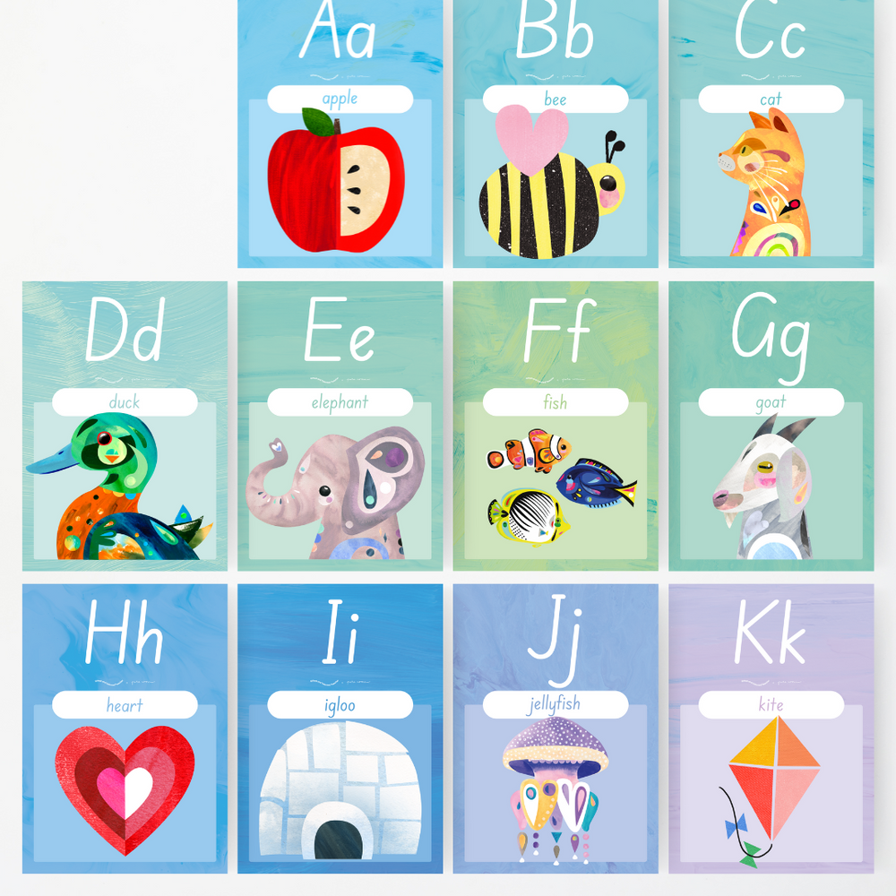 Pete Cromer: A-Z Alphabet Posters - Sea Life Classroom Decor