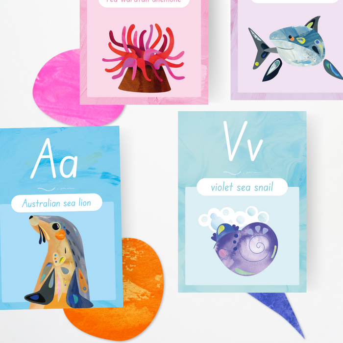 Pete Cromer: A-Z Alphabet Posters - Sea Life Classroom Decor
