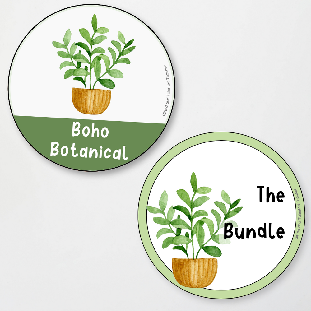 Boho Botanical Classroom Decor Bundle | Gifted and Talented Teacher ...