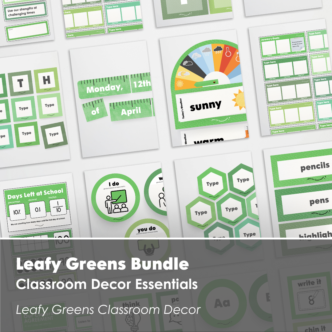 Leafy Greens Themed Classroom Decor Bundle and Teaching Resources