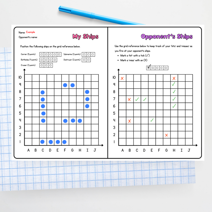 Battleships: Grid References | Printable Teacher Activities