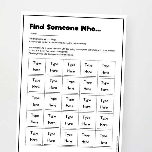 Back to School: Find Someone Who... | Gifted and Talented Teacher ...
