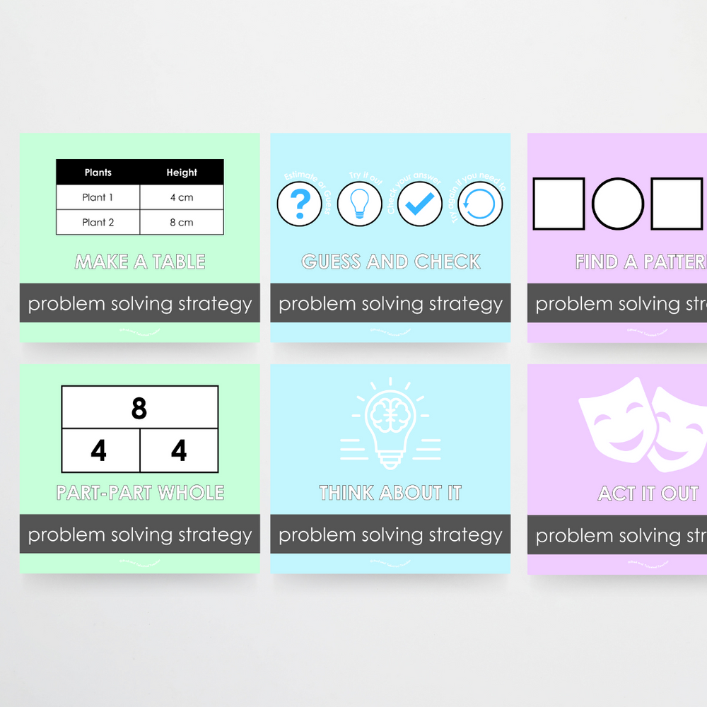 Lower Grades Problem Solving Strategy Toolkit: Pretty in Pastel ...