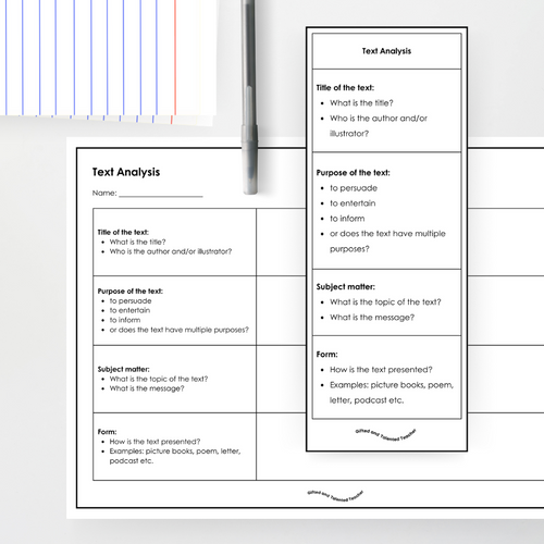 Text Analysis Resource - Adaptable for Any Text | Teacher Resources